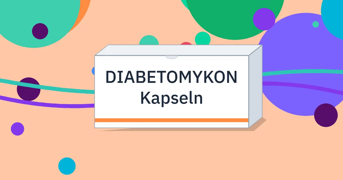 Symbolbild: Packung mit der Aufschrift DIABETOMYKON Kapseln (PZN 07117202) – Verfügbarkeit und Bezug in Apotheken in Frankfurt am Main