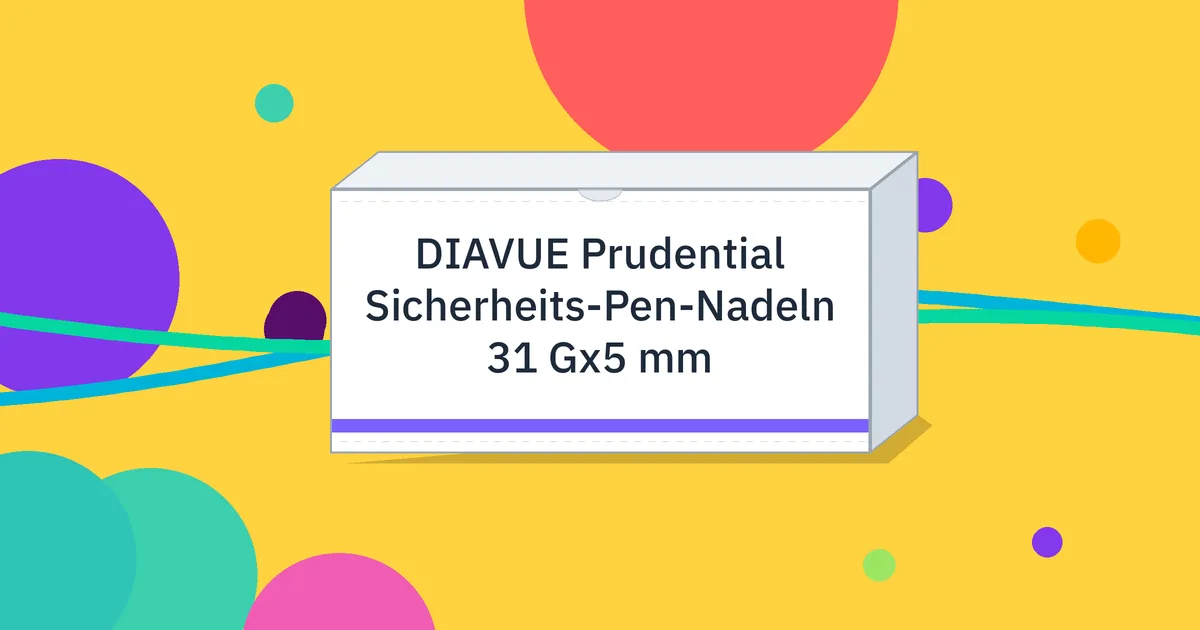 Symbolbild: Packung mit der Aufschrift DIAVUE Prudential Sicherheits-Pen-Nadeln 31 Gx5 mm (PZN 09223983) – Verfügbarkeit und Bezug in Apotheken in Frankfurt am Main