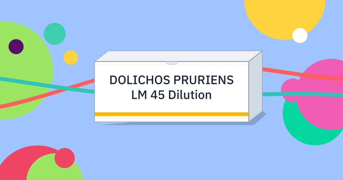 Symbolbild: Packung mit der Aufschrift DOLICHOS PRURIENS LM 45 Dilution (PZN 13466792) – Verfügbarkeit und Bezug in Apotheken in Frankfurt am Main