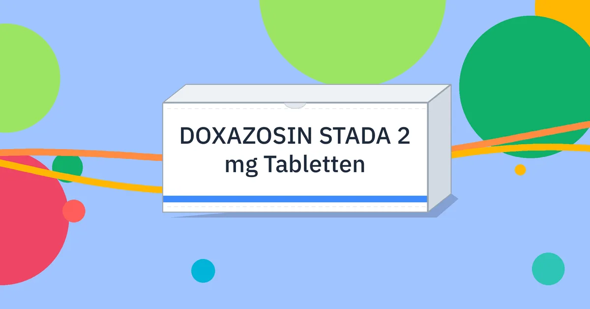 Symbolbild: Packung mit der Aufschrift DOXAZOSIN STADA 2 mg Tabletten (PZN 00192005) – Verfügbarkeit und Bezug in Apotheken in Frankfurt am Main