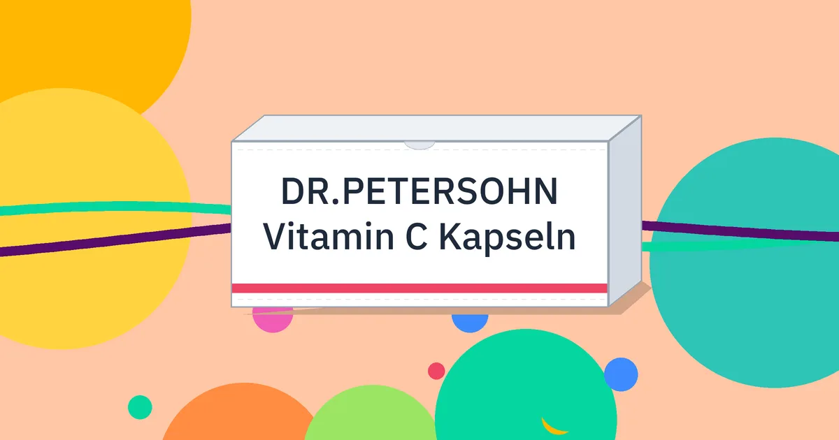 Symbolbild: Packung mit der Aufschrift DR.PETERSOHN Vitamin C Kapseln (PZN 20302826) – Verfügbarkeit und Bezug in Apotheken in Frankfurt am Main