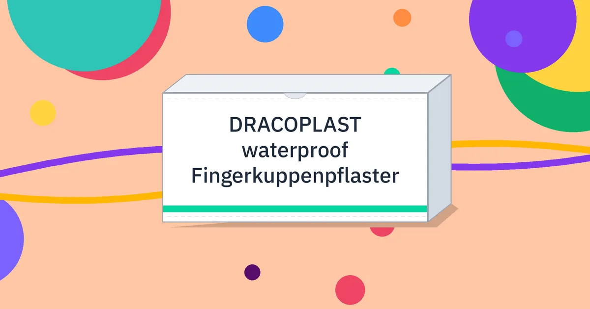 Symbolbild: Packung mit der Aufschrift DRACOPLAST waterproof Fingerkuppenpflaster (PZN 09513586) – Verfügbarkeit und Bezug in Apotheken in Frankfurt am Main