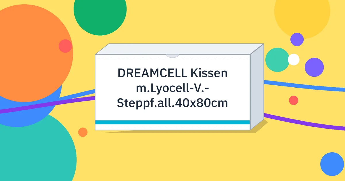 Symbolbild: Packung mit der Aufschrift DREAMCELL Kissen m.Lyocell-V.-Steppf.all.40x80cm (PZN 16894844) – Verfügbarkeit und Bezug in Apotheken in Frankfurt am Main