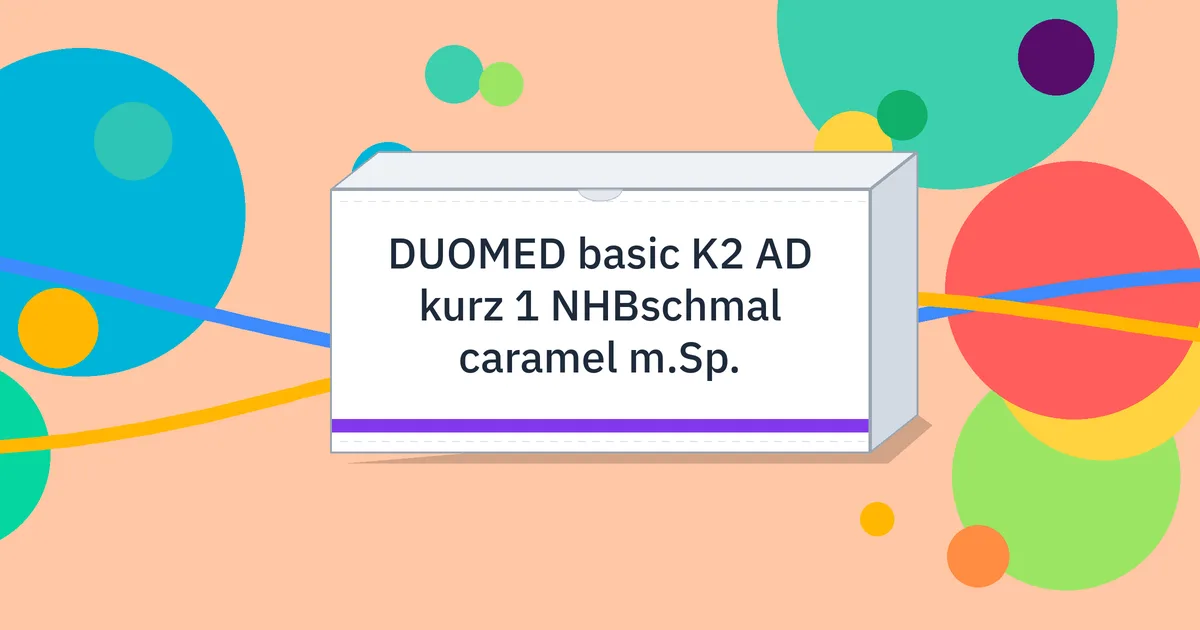Symbolbild: Packung mit der Aufschrift DUOMED basic K2 AD kurz 1 NHBschmal caramel m.Sp. (PZN 20907707) – Verfügbarkeit und Bezug in Apotheken in Frankfurt am Main