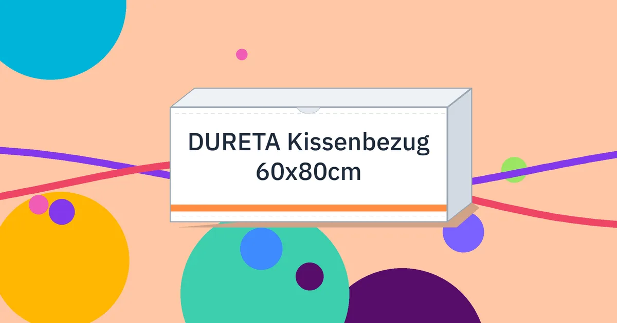 Symbolbild: Packung mit der Aufschrift DURETA Kissenbezug 60x80cm (PZN 01856140) – Verfügbarkeit und Bezug in Apotheken in Frankfurt am Main