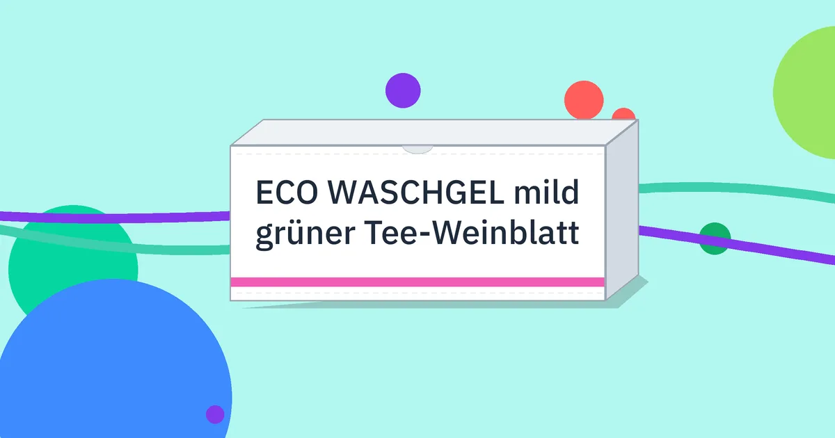 Symbolbild: Packung mit der Aufschrift ECO WASCHGEL mild grüner Tee-Weinblatt (PZN 12568651) – Verfügbarkeit und Bezug in Apotheken in Frankfurt am Main