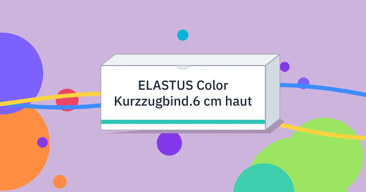 Symbolbild: Packung mit der Aufschrift ELASTUS Color Kurzzugbind.6 cm haut (PZN 02574633) – Verfügbarkeit und Bezug in Apotheken in Frankfurt am Main
