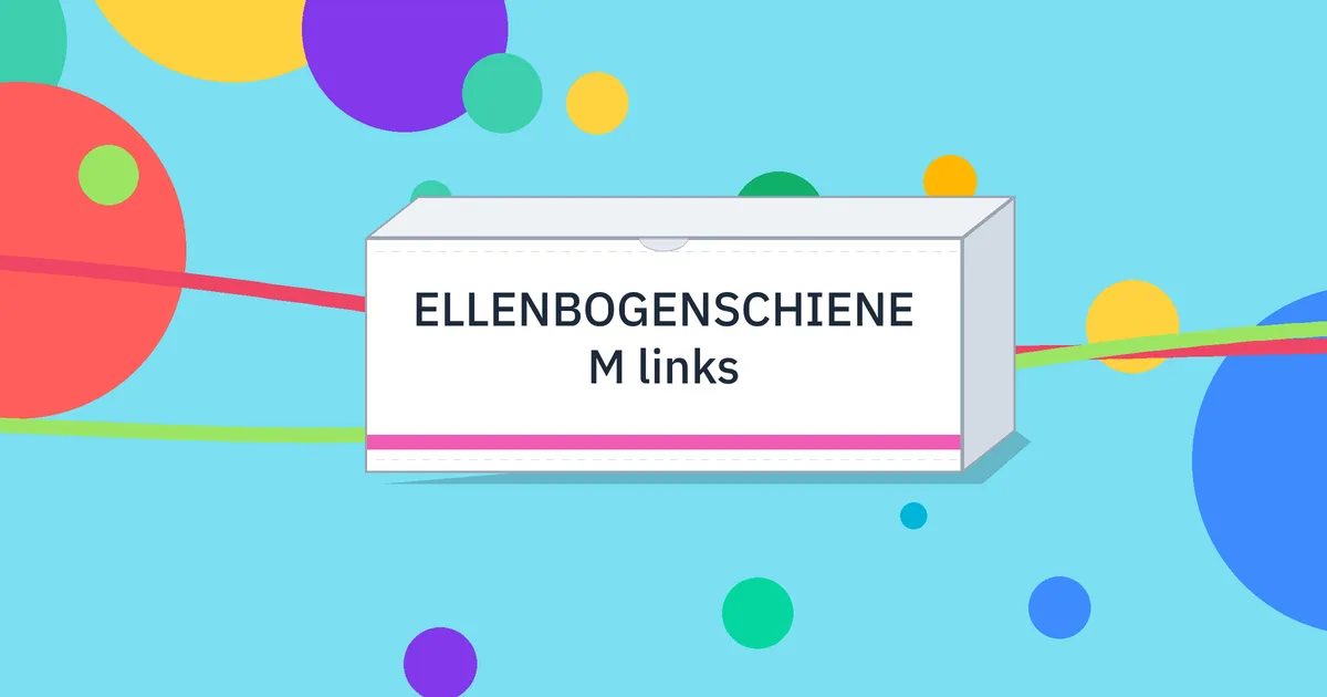 Symbolbild: Packung mit der Aufschrift ELLENBOGENSCHIENE M links (PZN 04318489) – Verfügbarkeit und Bezug in Apotheken in Frankfurt am Main