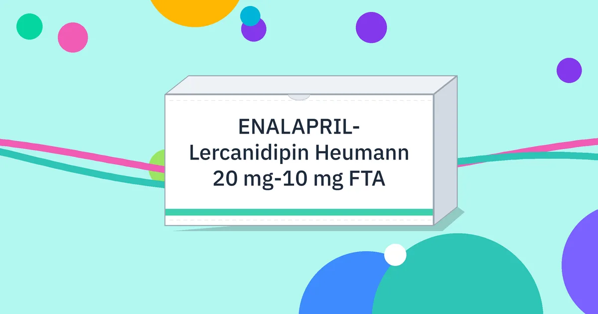 Symbolbild: Packung mit der Aufschrift ENALAPRIL-Lercanidipin Heumann 20 mg-10 mg FTA (PZN 18470775) – Verfügbarkeit und Bezug in Apotheken in Frankfurt am Main
