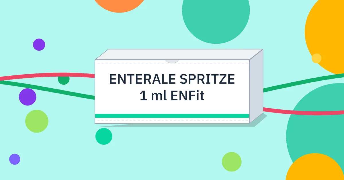 Symbolbild: Packung mit der Aufschrift ENTERALE SPRITZE 1 ml ENFit (PZN 11331088) – Verfügbarkeit und Bezug in Apotheken in Frankfurt am Main