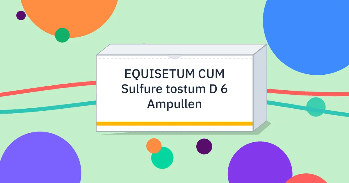 Symbolbild: Packung mit der Aufschrift EQUISETUM CUM Sulfure tostum D 6 Ampullen (PZN 01621945) – Verfügbarkeit und Bezug in Apotheken in Frankfurt am Main
