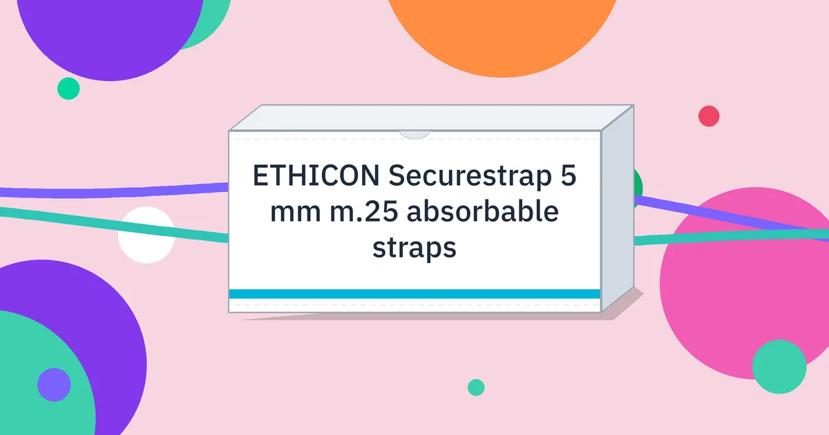 Symbolbild: Packung mit der Aufschrift ETHICON Securestrap 5 mm m.25 absorbable straps (PZN 20895559) – Verfügbarkeit und Bezug in Apotheken in Frankfurt am Main
