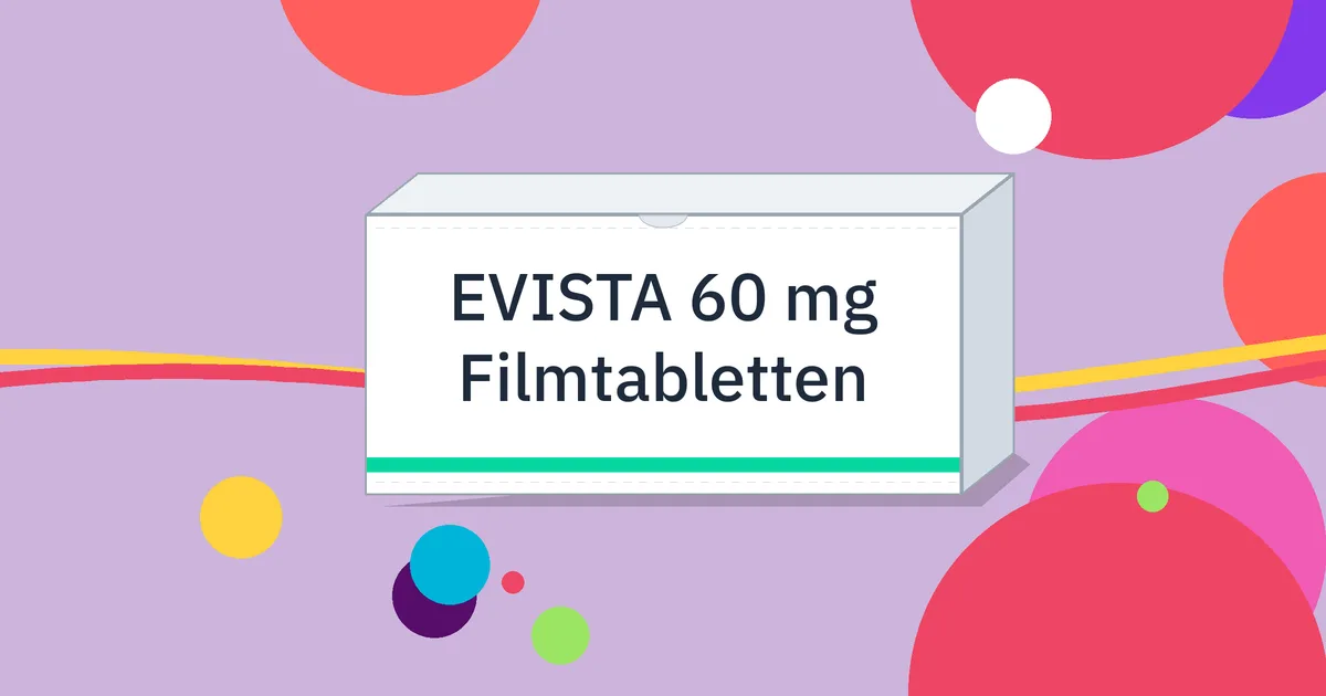 Symbolbild: Packung mit der Aufschrift EVISTA 60 mg Filmtabletten (PZN 09925449) – Verfügbarkeit und Bezug in Apotheken in Frankfurt am Main