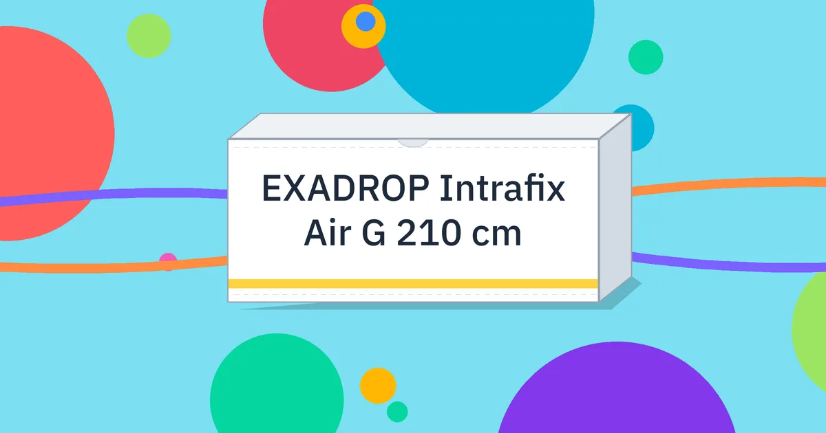 Symbolbild: Packung mit der Aufschrift EXADROP Intrafix Air G 210 cm (PZN 19768962) – Verfügbarkeit und Bezug in Apotheken in Frankfurt am Main