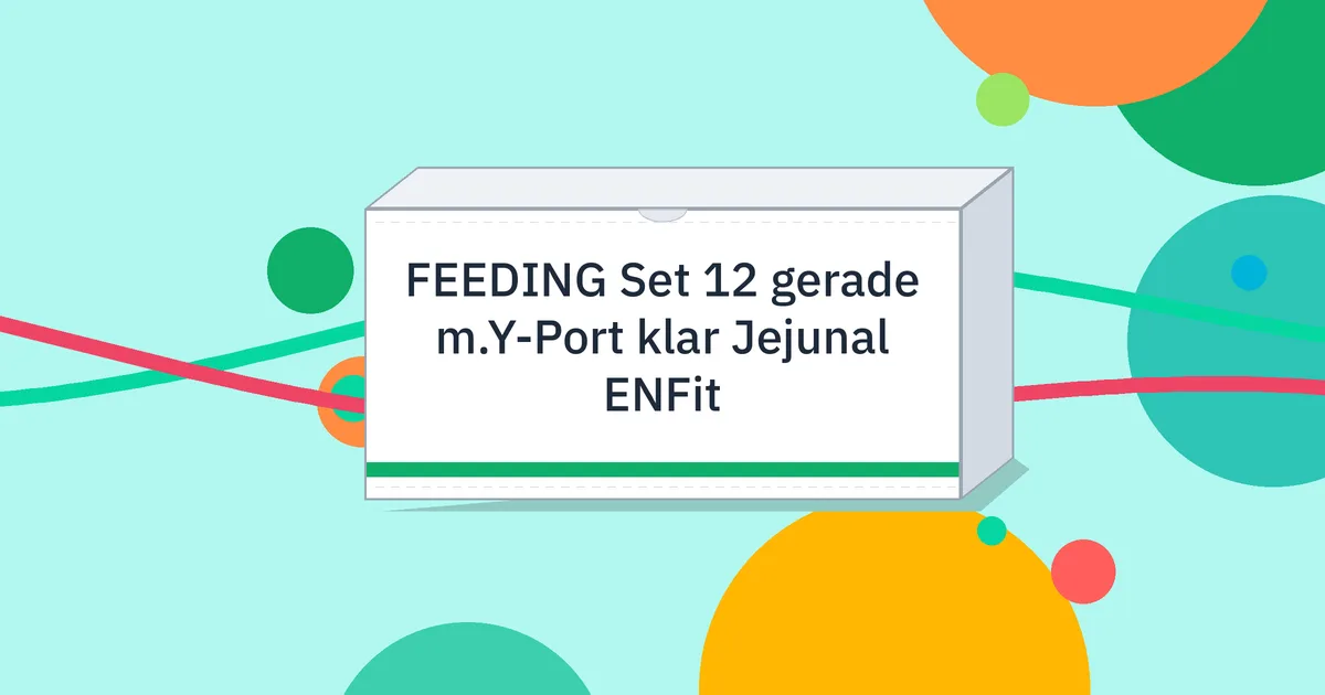 Symbolbild: Packung mit der Aufschrift FEEDING Set 12 gerade m.Y-Port klar Jejunal ENFit (PZN 14344861) – Verfügbarkeit und Bezug in Apotheken in Frankfurt am Main