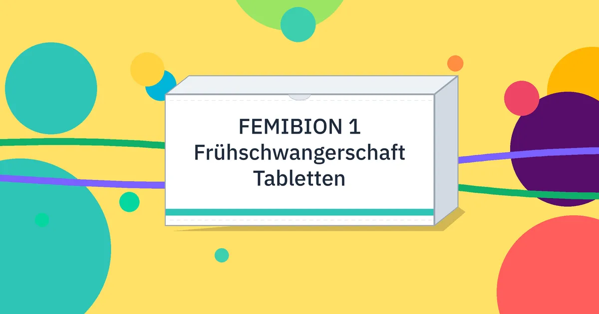 Symbolbild: Packung mit der Aufschrift FEMIBION 1 Frühschwangerschaft Tabletten (PZN 15199964) – Verfügbarkeit und Bezug in Apotheken in Frankfurt am Main