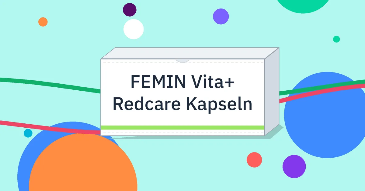 Symbolbild: Packung mit der Aufschrift FEMIN Vita+ Redcare Kapseln (PZN 18061025) – Verfügbarkeit und Bezug in Apotheken in Frankfurt am Main