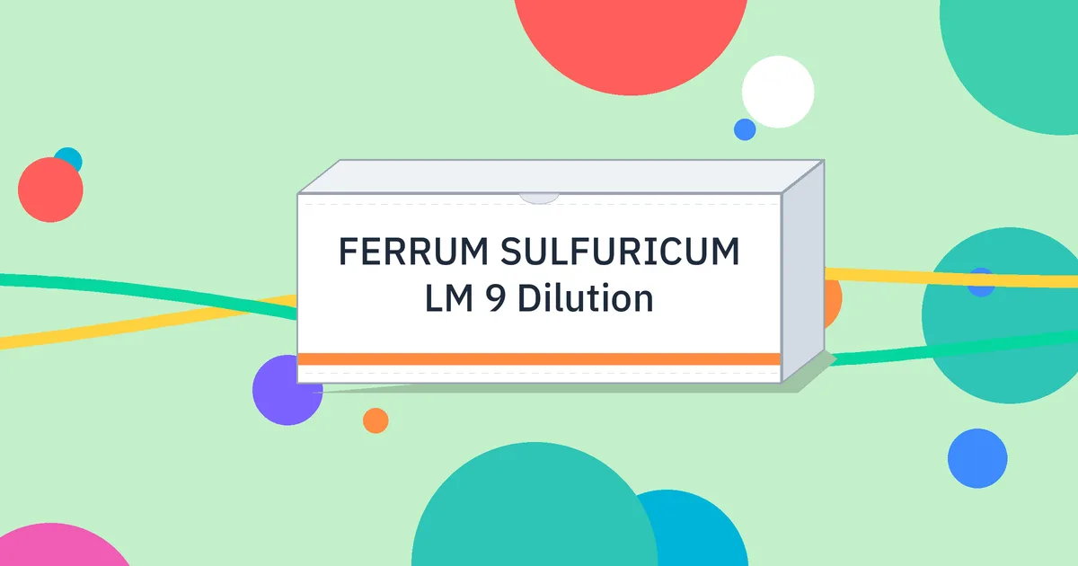 Symbolbild: Packung mit der Aufschrift FERRUM SULFURICUM LM 9 Dilution (PZN 12853475) – Verfügbarkeit und Bezug in Apotheken in Frankfurt am Main