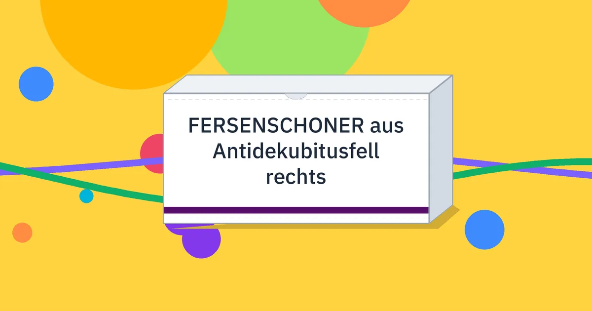 Symbolbild: Packung mit der Aufschrift FERSENSCHONER aus Antidekubitusfell rechts (PZN 07276159) – Verfügbarkeit und Bezug in Apotheken in Frankfurt am Main
