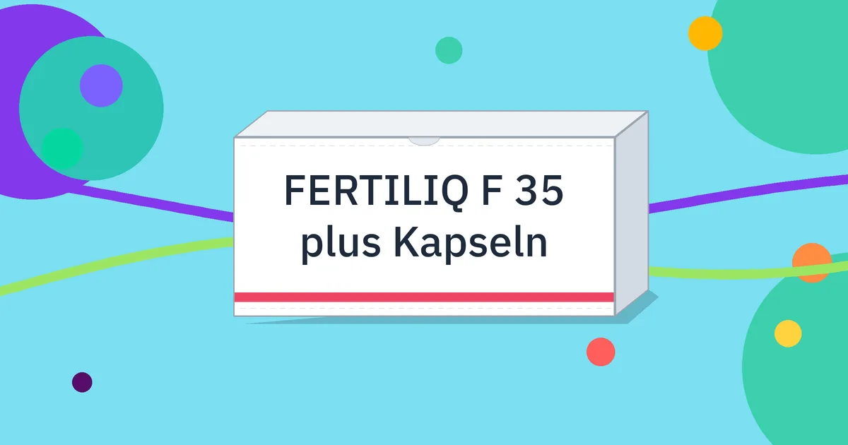 Symbolbild: Packung mit der Aufschrift FERTILIQ F 35 plus Kapseln (PZN 20082023) – Verfügbarkeit und Bezug in Apotheken in Frankfurt am Main
