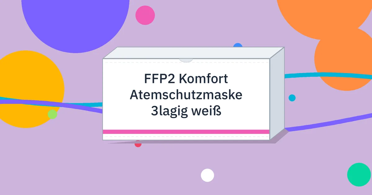 Symbolbild: Packung mit der Aufschrift FFP2 Komfort Atemschutzmaske 3lagig weiß (PZN 18649540) – Verfügbarkeit und Bezug in Apotheken in Frankfurt am Main