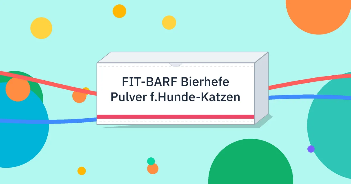 Symbolbild: Packung mit der Aufschrift FIT-BARF Bierhefe Pulver f.Hunde-Katzen (PZN 17985081) – Verfügbarkeit und Bezug in Apotheken in Frankfurt am Main