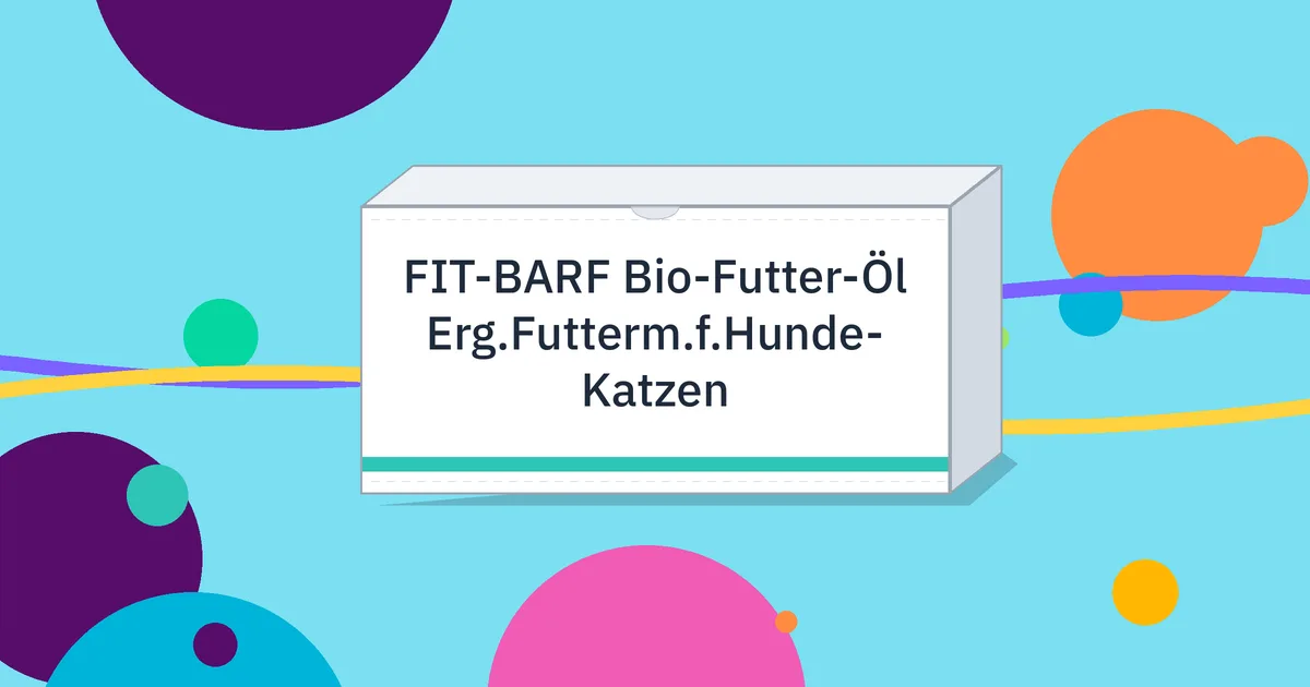 Symbolbild: Packung mit der Aufschrift FIT-BARF Bio-Futter-Öl Erg.Futterm.f.Hunde-Katzen (PZN 16230943) – Verfügbarkeit und Bezug in Apotheken in Frankfurt am Main