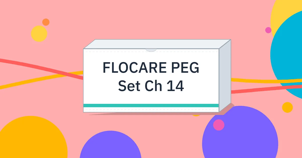 Symbolbild: Packung mit der Aufschrift FLOCARE PEG Set Ch 14 (PZN 11289802) – Verfügbarkeit und Bezug in Apotheken in Frankfurt am Main