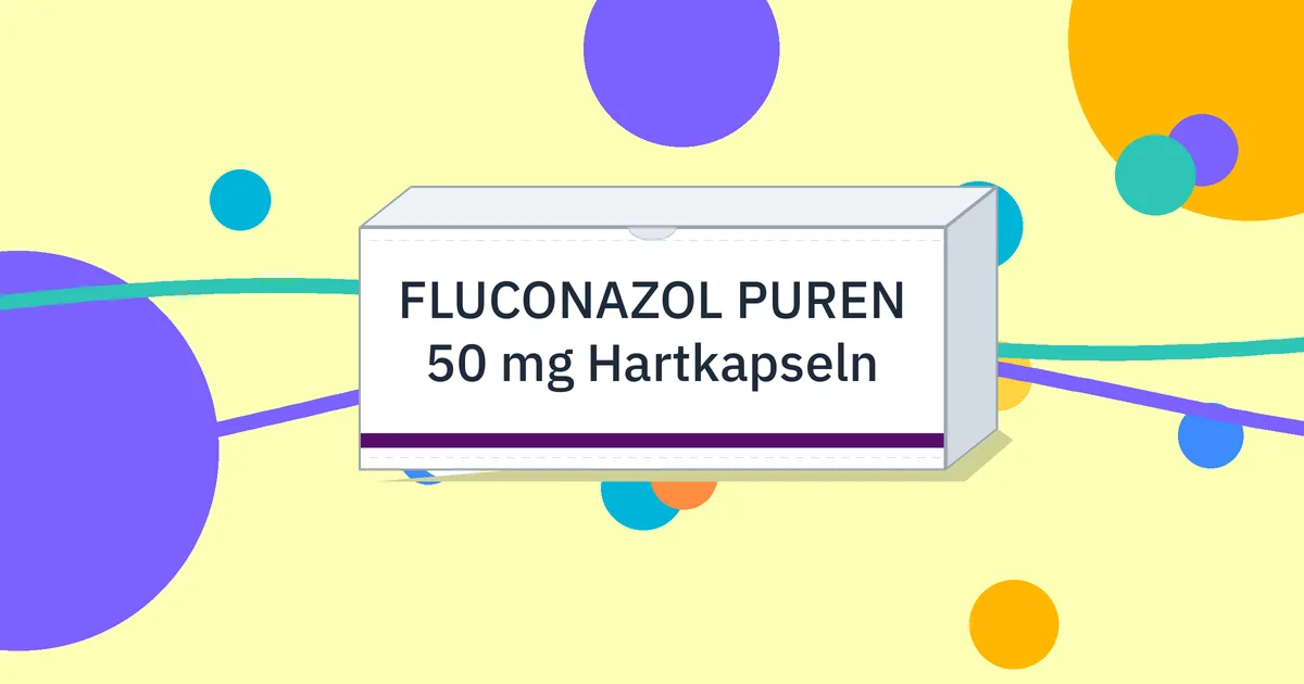 Symbolbild: Packung mit der Aufschrift FLUCONAZOL PUREN 50 mg Hartkapseln (PZN 11354712) – Verfügbarkeit und Bezug in Apotheken in Frankfurt am Main