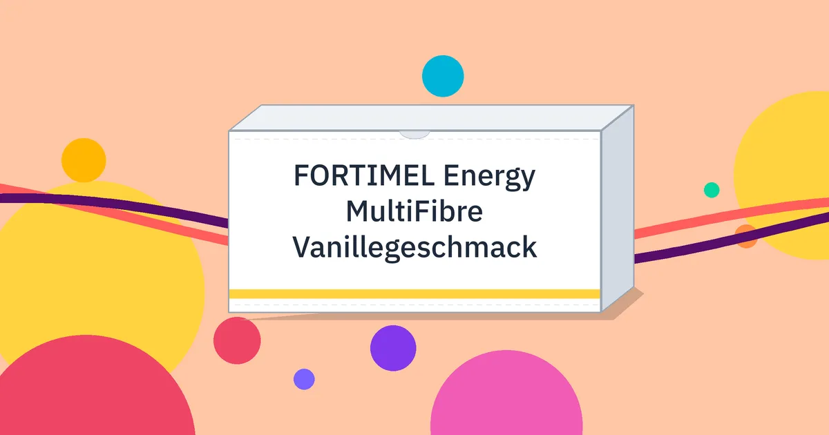 Symbolbild: Packung mit der Aufschrift FORTIMEL Energy MultiFibre Vanillegeschmack (PZN 01328369) – Verfügbarkeit und Bezug in Apotheken in Frankfurt am Main