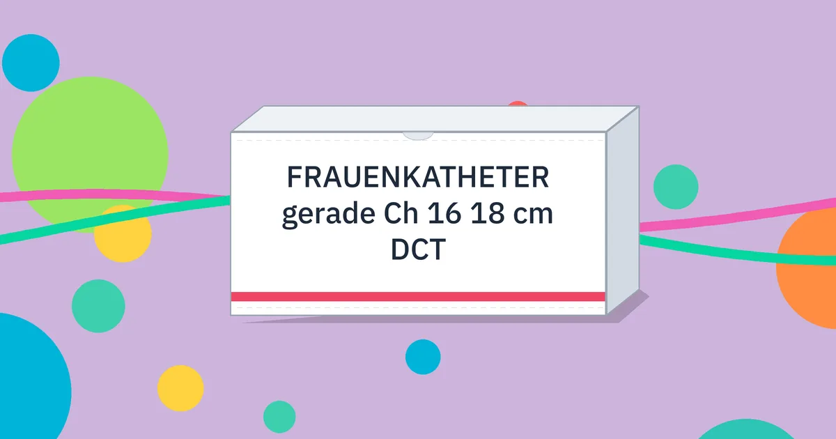 Symbolbild: Packung mit der Aufschrift FRAUENKATHETER gerade Ch 16 18 cm DCT (PZN 02917300) – Verfügbarkeit und Bezug in Apotheken in Frankfurt am Main