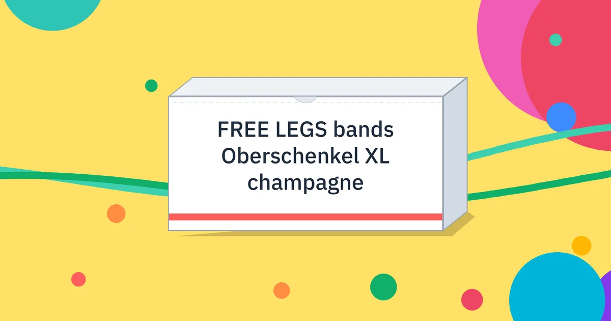 Symbolbild: Packung mit der Aufschrift FREE LEGS bands Oberschenkel XL champagne (PZN 16175322) – Verfügbarkeit und Bezug in Apotheken in Frankfurt am Main