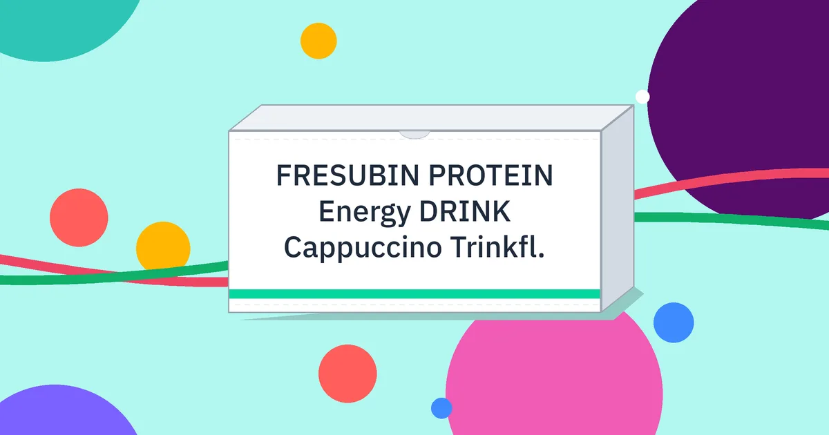 Symbolbild: Packung mit der Aufschrift FRESUBIN PROTEIN Energy DRINK Cappuccino Trinkfl. (PZN 00005859) – Verfügbarkeit und Bezug in Apotheken in Frankfurt am Main