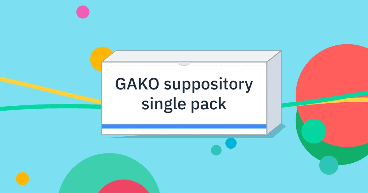 Symbolbild: Packung mit der Aufschrift GAKO suppository single pack (PZN 18295875) – Verfügbarkeit und Bezug in Apotheken in Frankfurt am Main