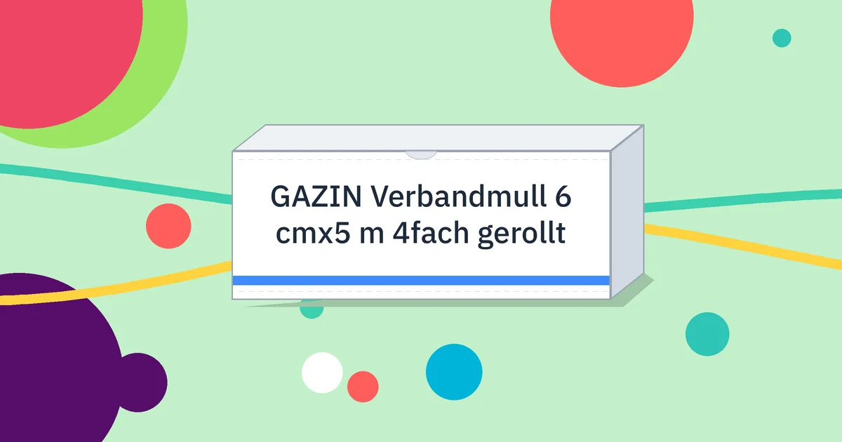 Symbolbild: Packung mit der Aufschrift GAZIN Verbandmull 6 cmx5 m 4fach gerollt (PZN 01835959) – Verfügbarkeit und Bezug in Apotheken in Frankfurt am Main