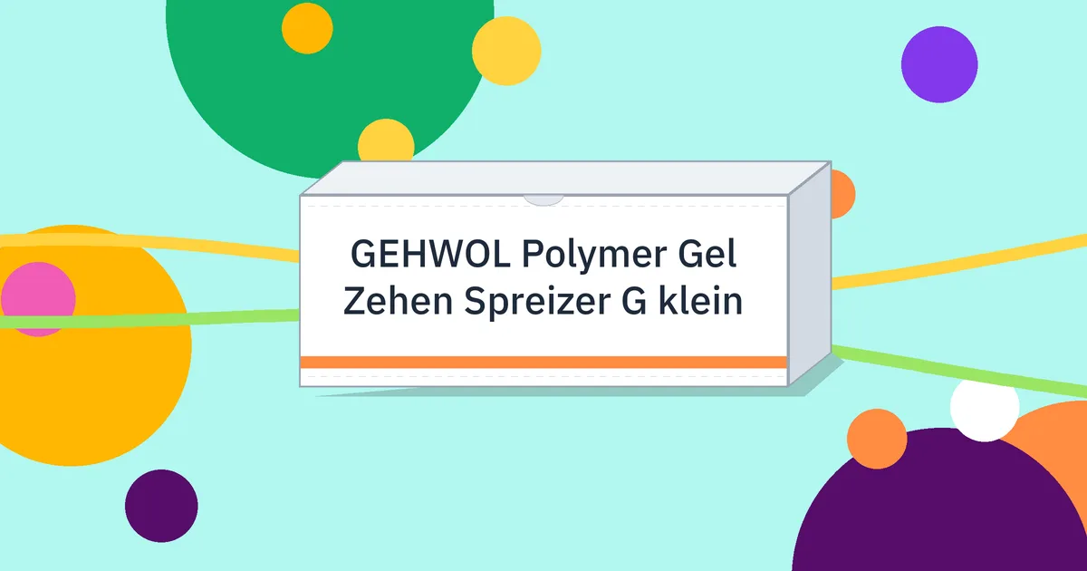 Symbolbild: Packung mit der Aufschrift GEHWOL Polymer Gel Zehen Spreizer G klein (PZN 01804226) – Verfügbarkeit und Bezug in Apotheken in Frankfurt am Main