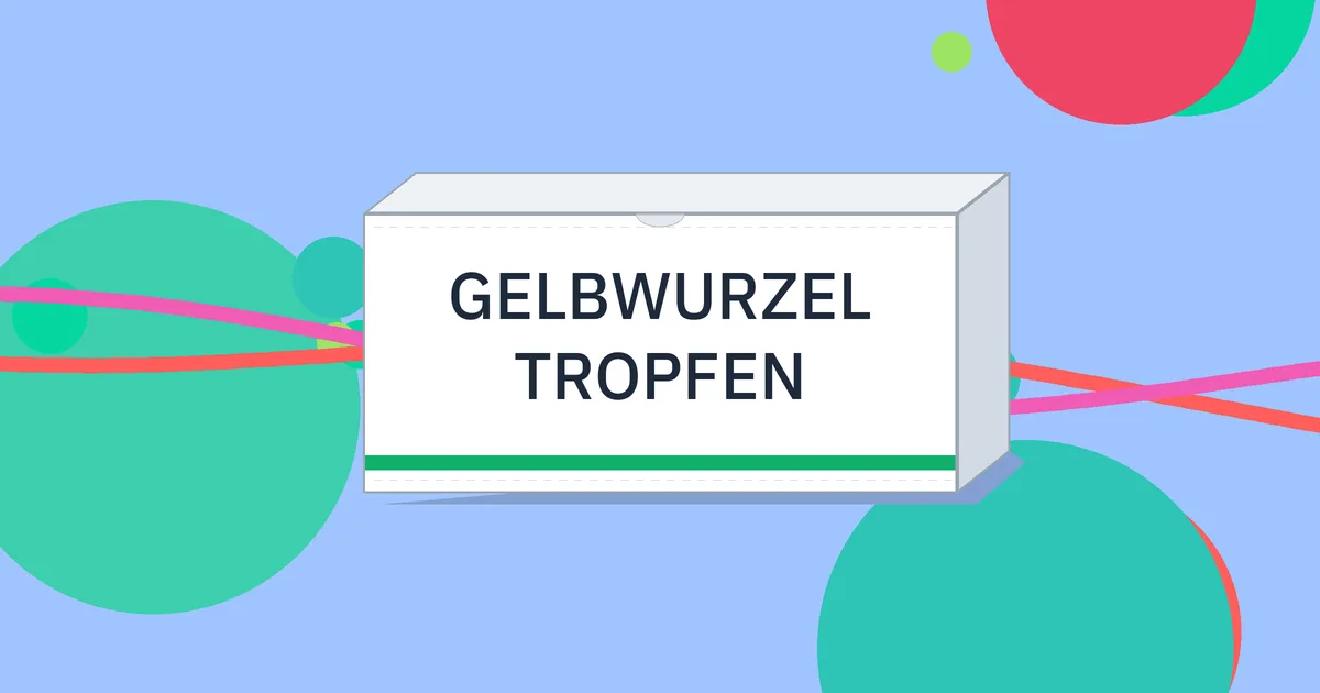 Symbolbild: Packung mit der Aufschrift GELBWURZEL TROPFEN (PZN 11866694) – Verfügbarkeit und Bezug in Apotheken in Frankfurt am Main
