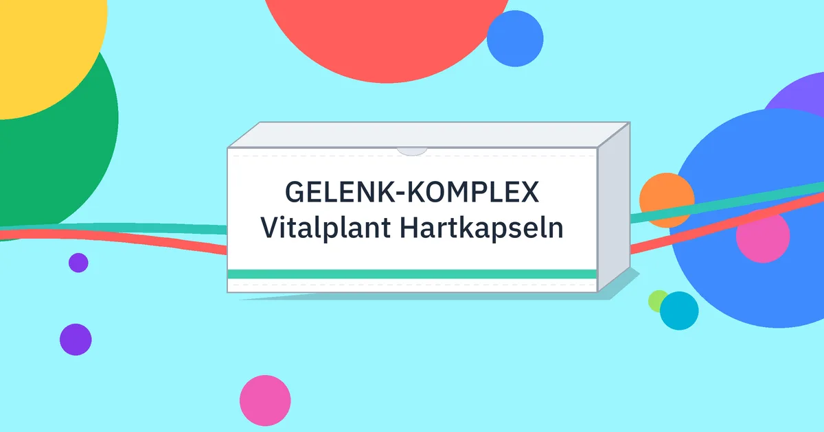Symbolbild: Packung mit der Aufschrift GELENK-KOMPLEX Vitalplant Hartkapseln (PZN 20196399) – Verfügbarkeit und Bezug in Apotheken in Frankfurt am Main