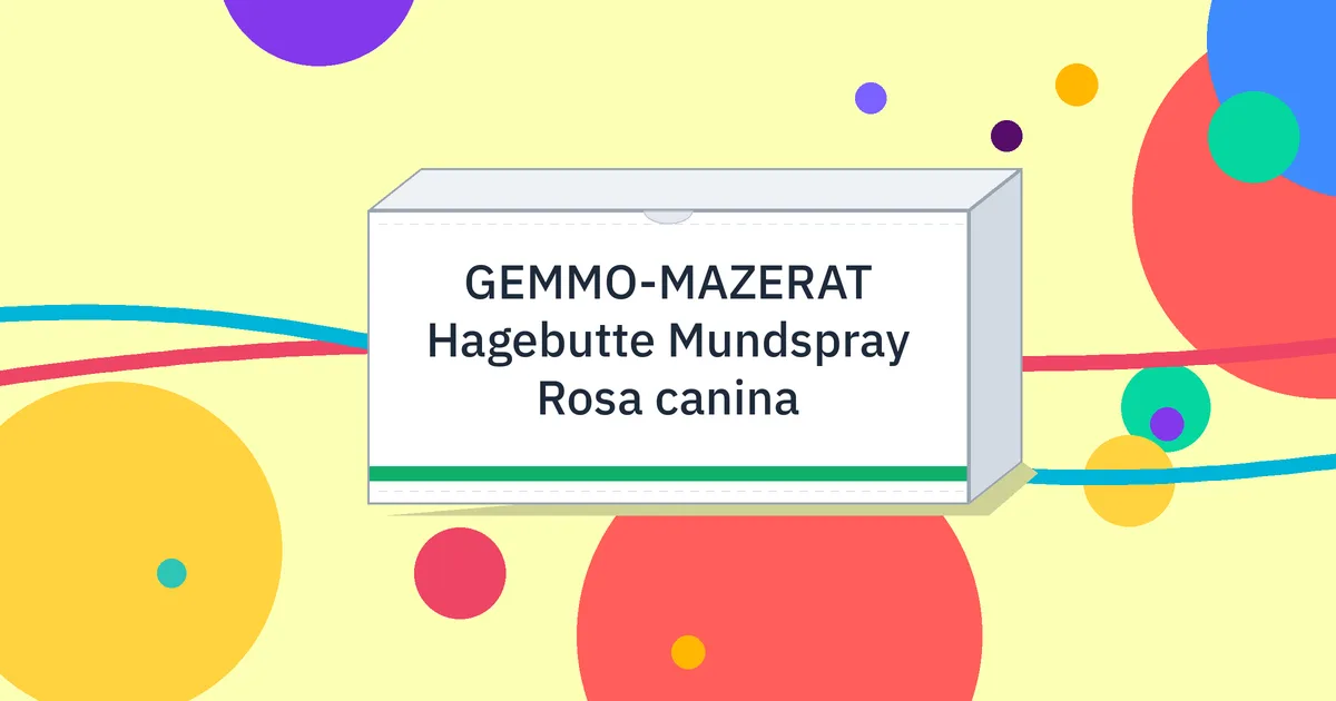 Symbolbild: Packung mit der Aufschrift GEMMO-MAZERAT Hagebutte Mundspray Rosa canina (PZN 19842150) – Verfügbarkeit und Bezug in Apotheken in Frankfurt am Main