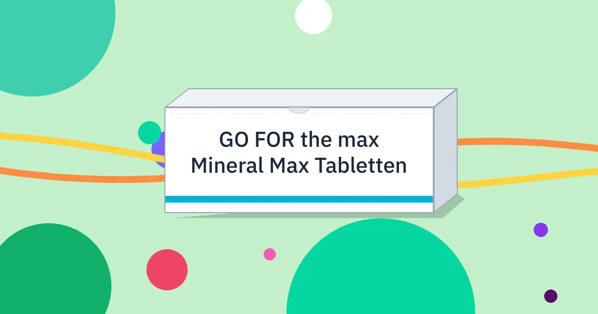 Symbolbild: Packung mit der Aufschrift GO FOR the max Mineral Max Tabletten (PZN 18451677) – Verfügbarkeit und Bezug in Apotheken in Frankfurt am Main