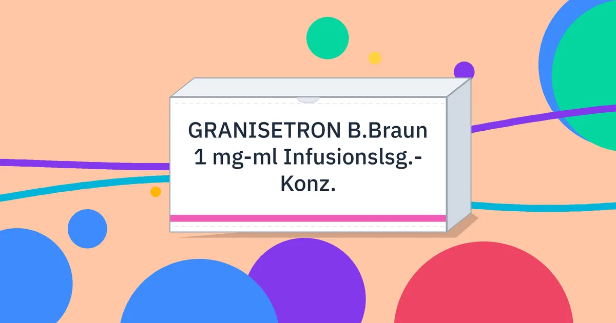 Symbolbild: Packung mit der Aufschrift GRANISETRON B.Braun 1 mg-ml Infusionslsg.-Konz. (PZN 09174612) – Verfügbarkeit und Bezug in Apotheken in Frankfurt am Main