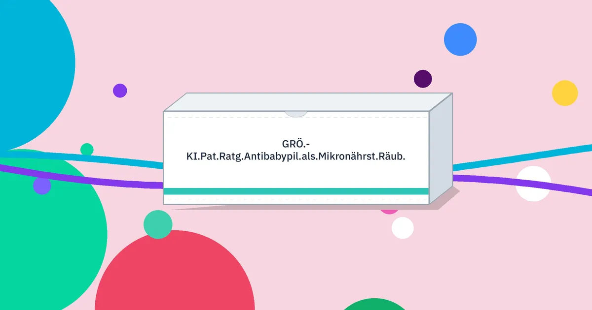 Symbolbild: Packung mit der Aufschrift GRÖ.-KI.Pat.Ratg.Antibabypil.als.Mikronährst.Räub. (PZN 11004515) – Verfügbarkeit und Bezug in Apotheken in Frankfurt am Main