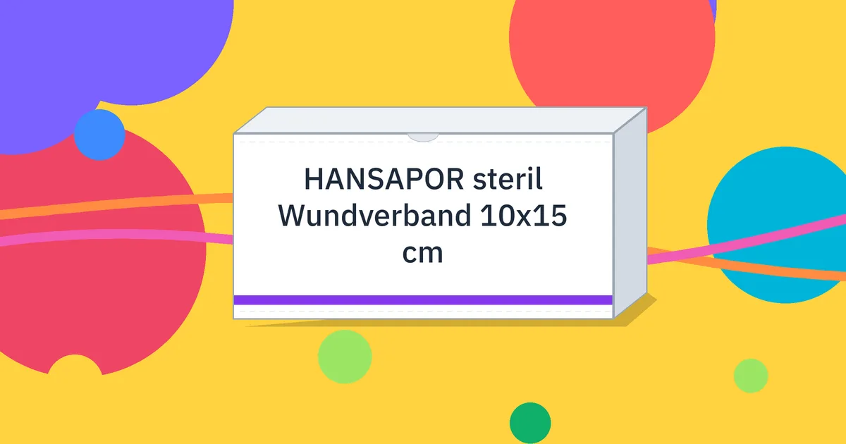 Symbolbild: Packung mit der Aufschrift HANSAPOR steril Wundverband 10x15 cm (PZN 14062571) – Verfügbarkeit und Bezug in Apotheken in Frankfurt am Main