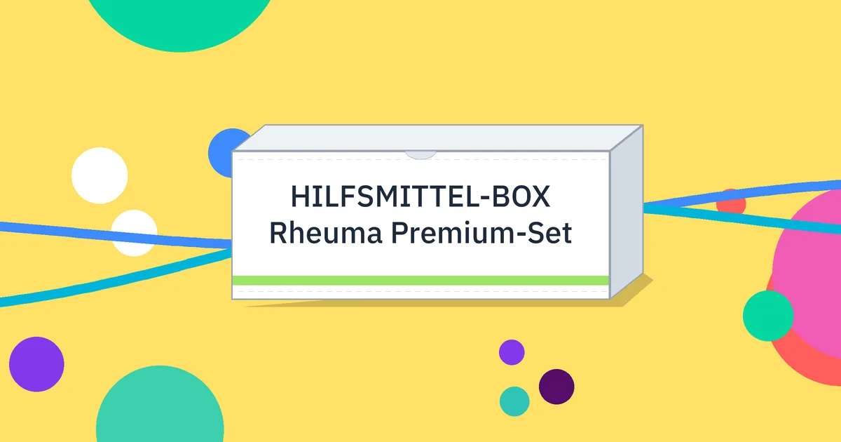 Symbolbild: Packung mit der Aufschrift HILFSMITTEL-BOX Rheuma Premium-Set (PZN 14398621) – Verfügbarkeit und Bezug in Apotheken in Frankfurt am Main