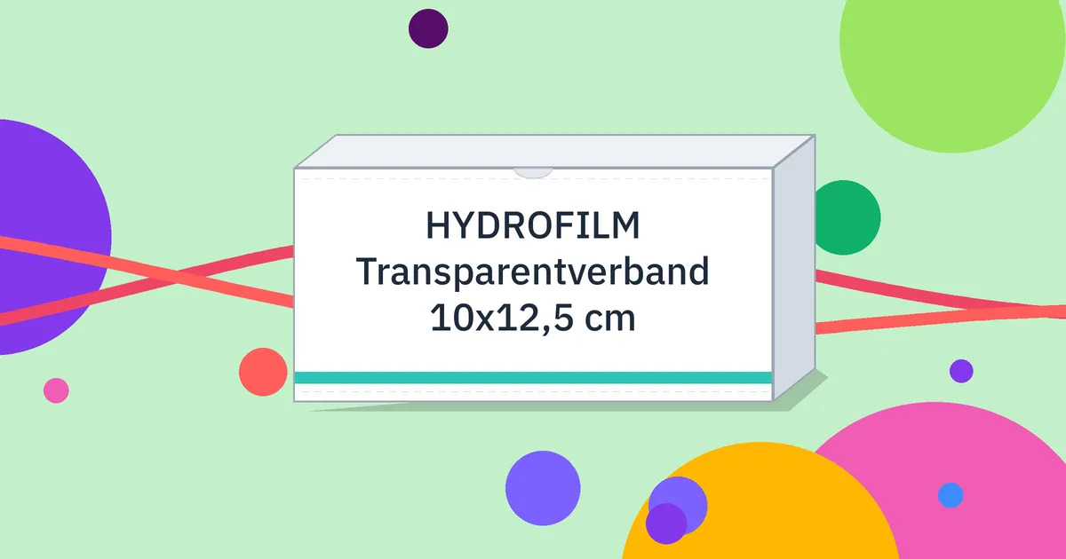 Symbolbild: Packung mit der Aufschrift HYDROFILM Transparentverband 10x12,5 cm (PZN 00705568) – Verfügbarkeit und Bezug in Apotheken in Frankfurt am Main