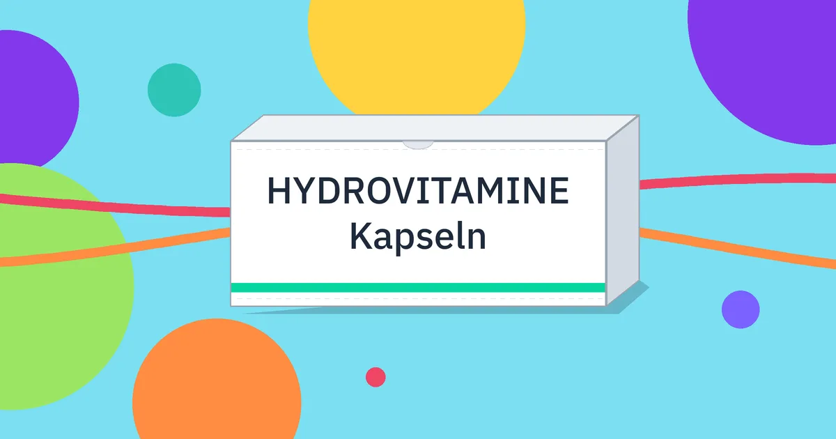 Symbolbild: Packung mit der Aufschrift HYDROVITAMINE Kapseln (PZN 16148779) – Verfügbarkeit und Bezug in Apotheken in Frankfurt am Main