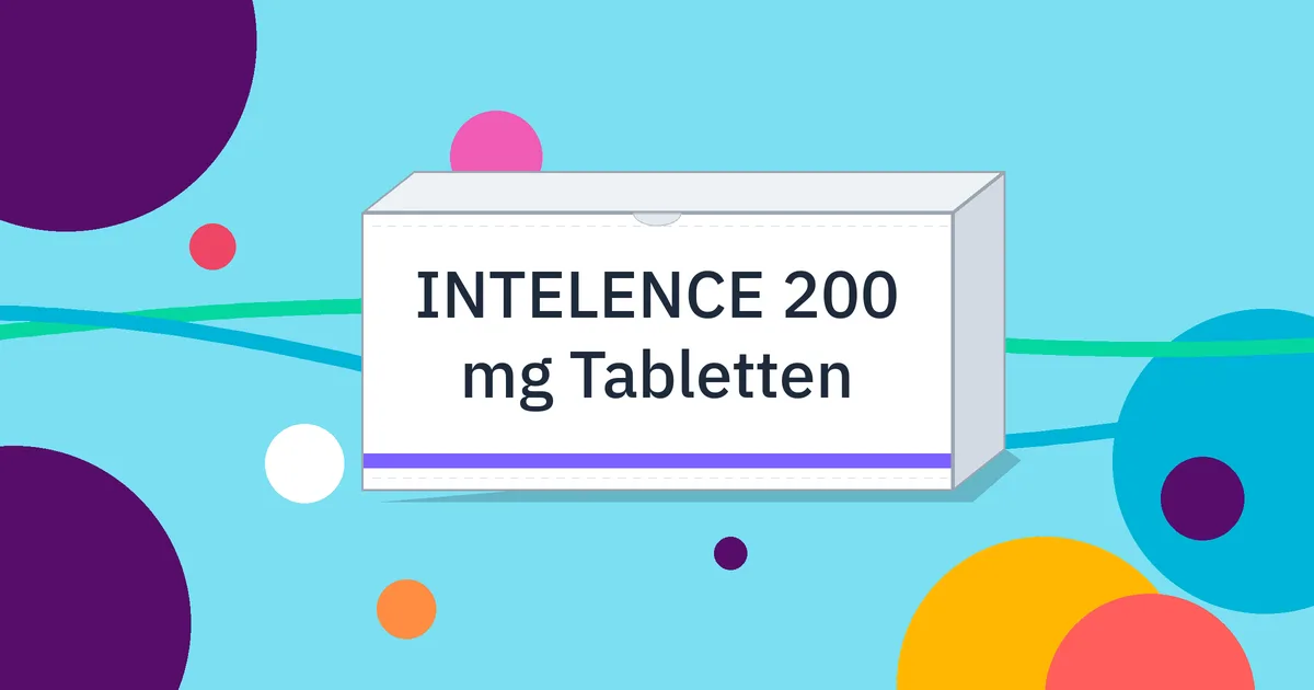 Symbolbild: Packung mit der Aufschrift INTELENCE 200 mg Tabletten (PZN 18737586) – Verfügbarkeit und Bezug in Apotheken in Frankfurt am Main