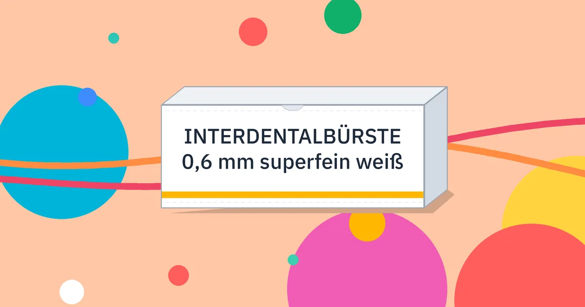 Symbolbild: Packung mit der Aufschrift INTERDENTALBÜRSTE 0,6 mm superfein weiß (PZN 14341532) – Verfügbarkeit und Bezug in Apotheken in Frankfurt am Main