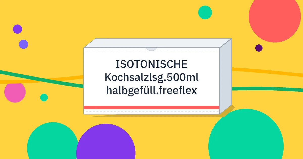 Symbolbild: Packung mit der Aufschrift ISOTONISCHE Kochsalzlsg.500ml halbgefüll.freeflex (PZN 03348927) – Verfügbarkeit und Bezug in Apotheken in Frankfurt am Main