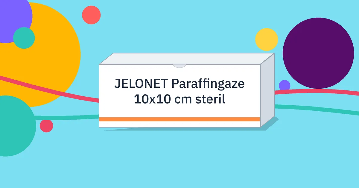 Symbolbild: Packung mit der Aufschrift JELONET Paraffingaze 10x10 cm steril (PZN 14033983) – Verfügbarkeit und Bezug in Apotheken in Frankfurt am Main